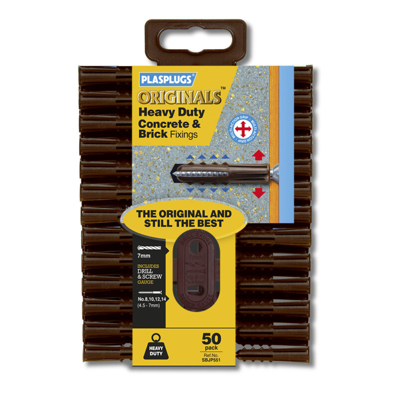 50 x Original Heavy Duty Concrete & Brick Fixings Clip Pack – World Of DIY